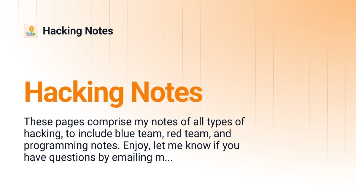 Hacking Notes